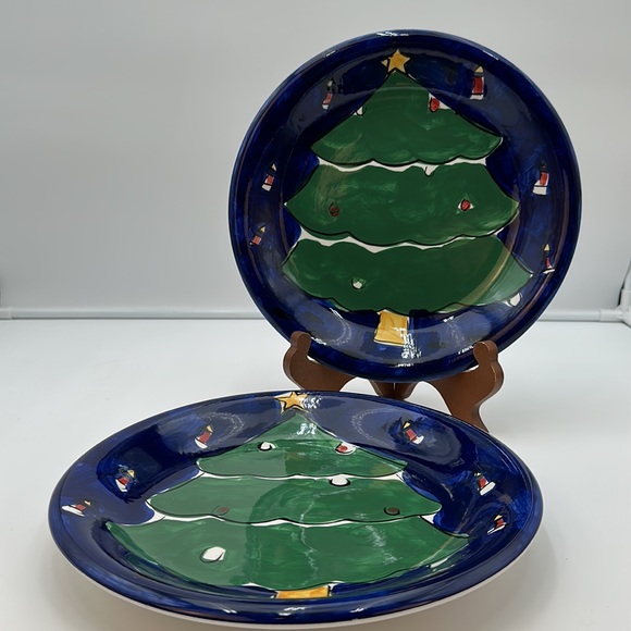 Gibson | Holiday | Gibson Hand Painted Christmas Plate Green Tree ...
